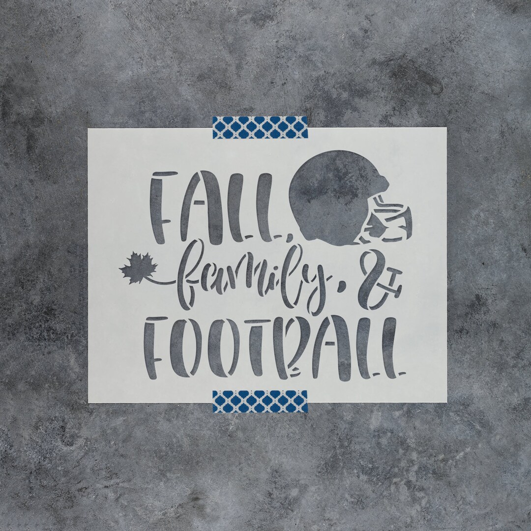 Fall Family Football Stencil - Reusable DIY Craft Stencils for Fall ...