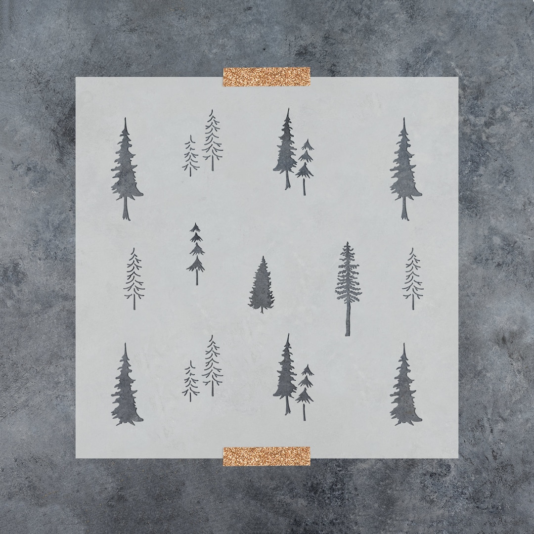 Christmas Tree Forest Craft Stencil - Christmas Stencils, Tree Stencil ...