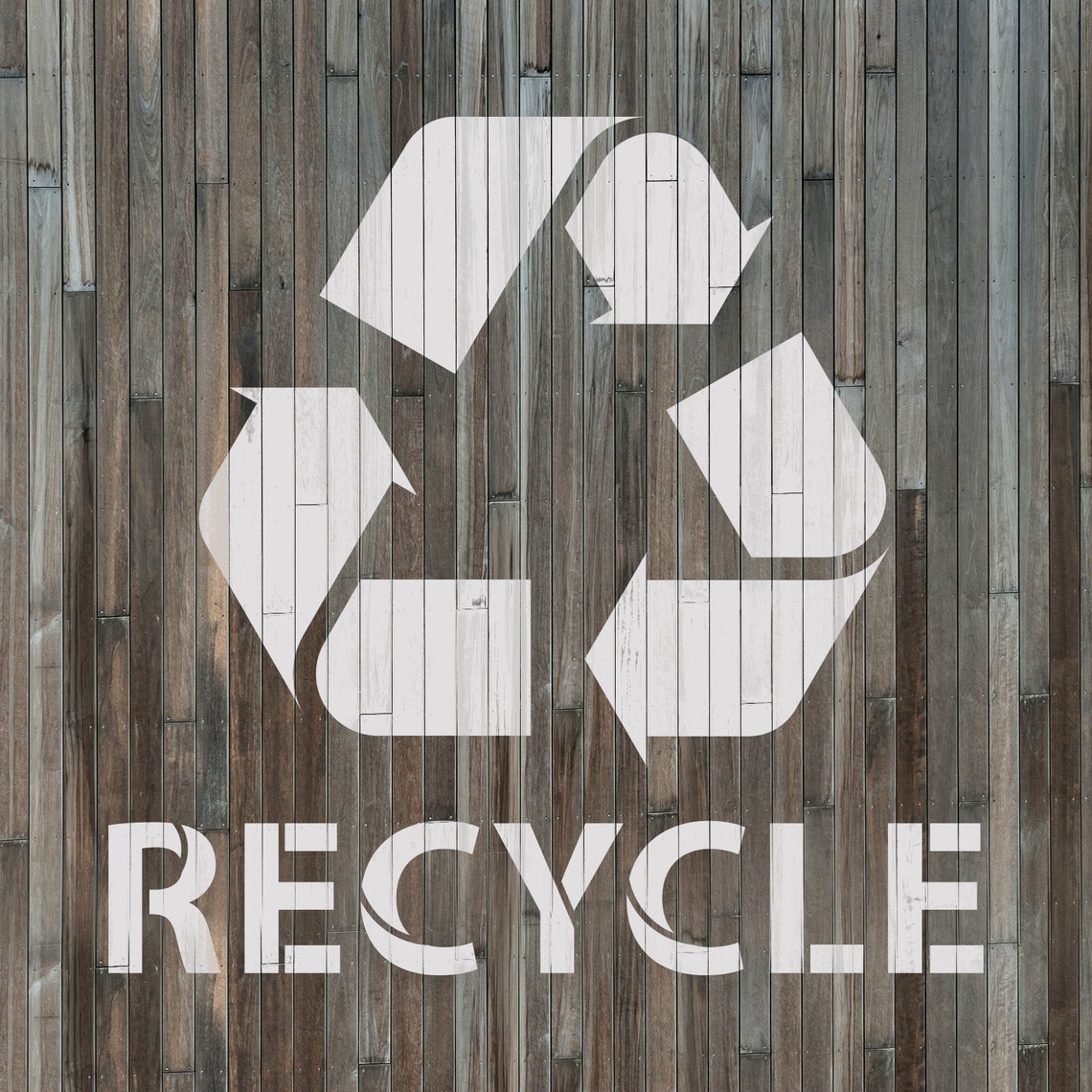 Recycle With Text Stencil - Recycle Stencil, Large Recycle Stencils ...