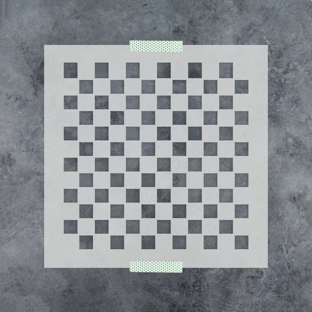 Checker Pattern Stencil - Checkerboard Stencil, Checkerboard, Checkers ...
