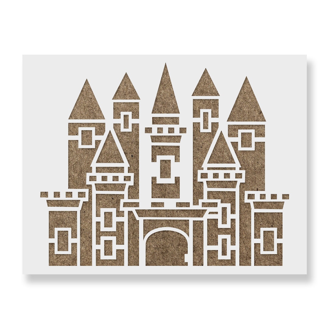 Geometric Castle Stencil - Reusable Stencils for Painting - Create DIY ...