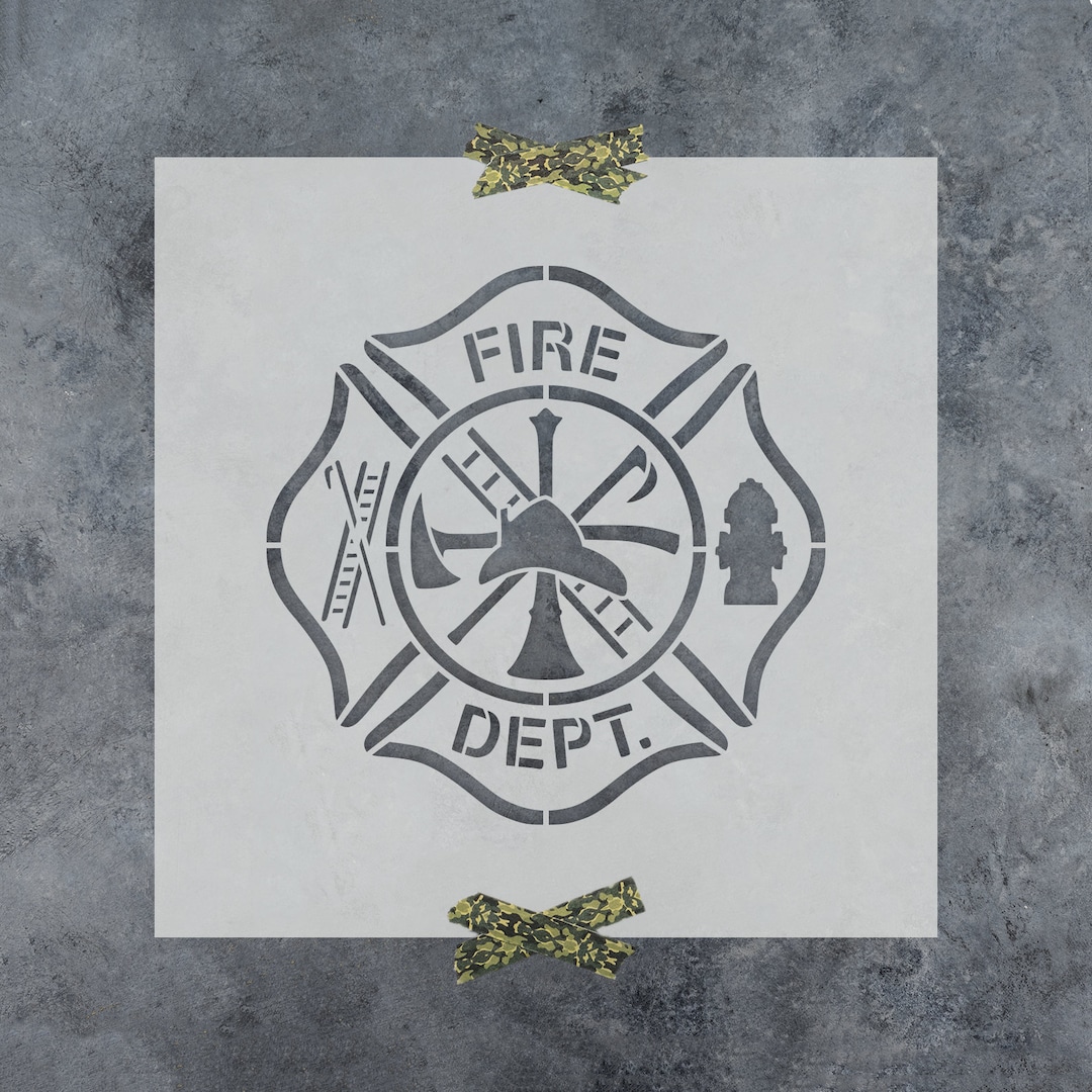 Maltese Cross Fire Department Stencil - Firefighter Stencil, Maltese ...