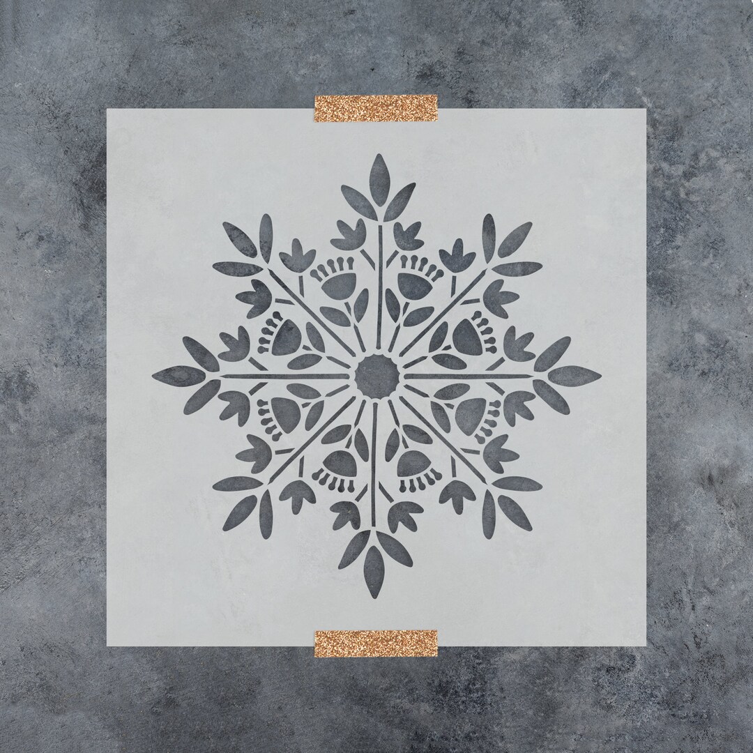 Scandinavian Snowflake Stencil for Walls, Christmas Décor, Large Winter ...