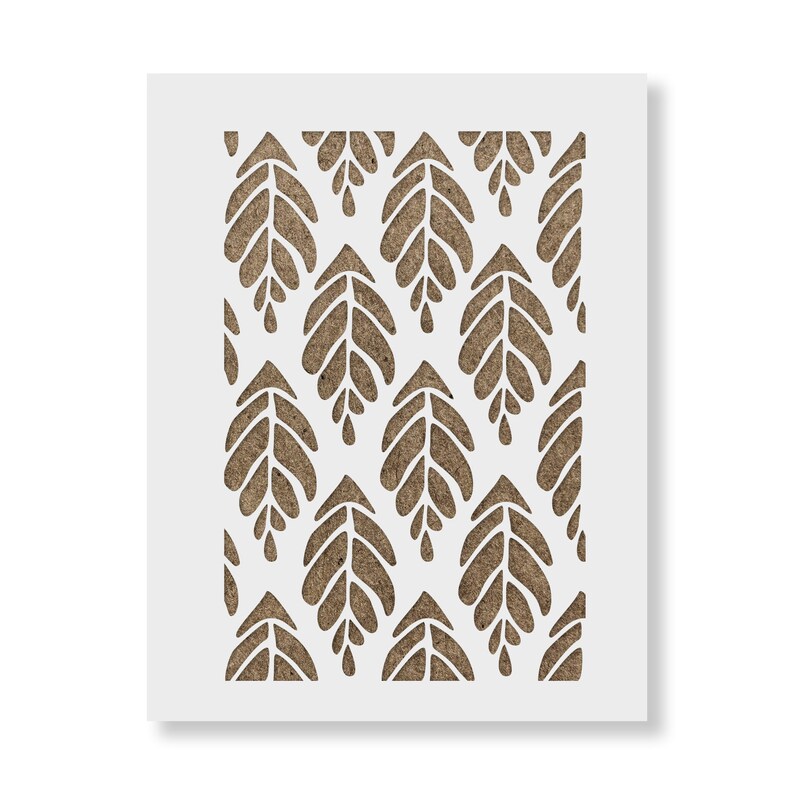 Modern Broadleaf Pattern Wall Stencil Decorate Your Home for - Etsy
