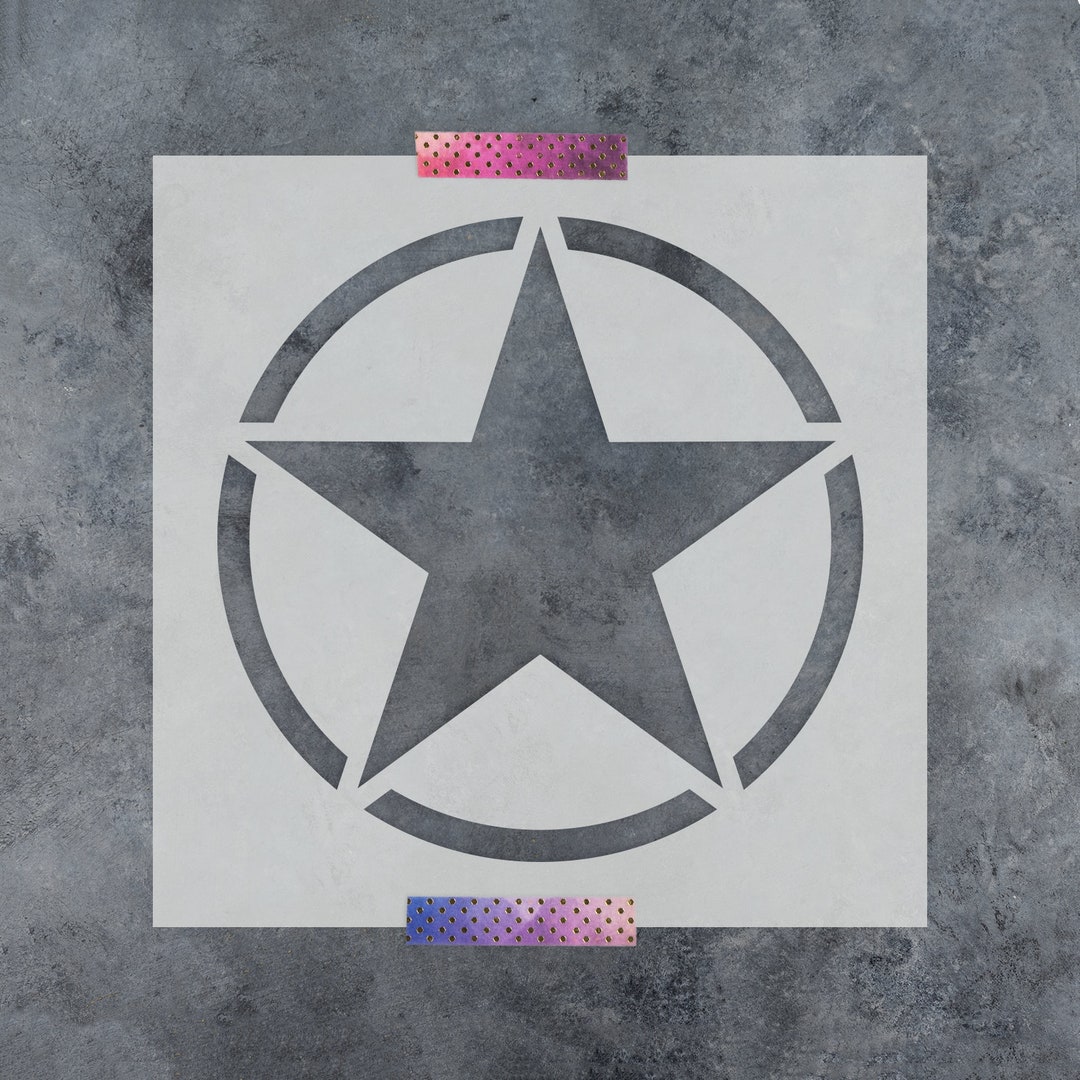 Military Star Stencil - Army Star Stencil, Army Stencil, Military ...