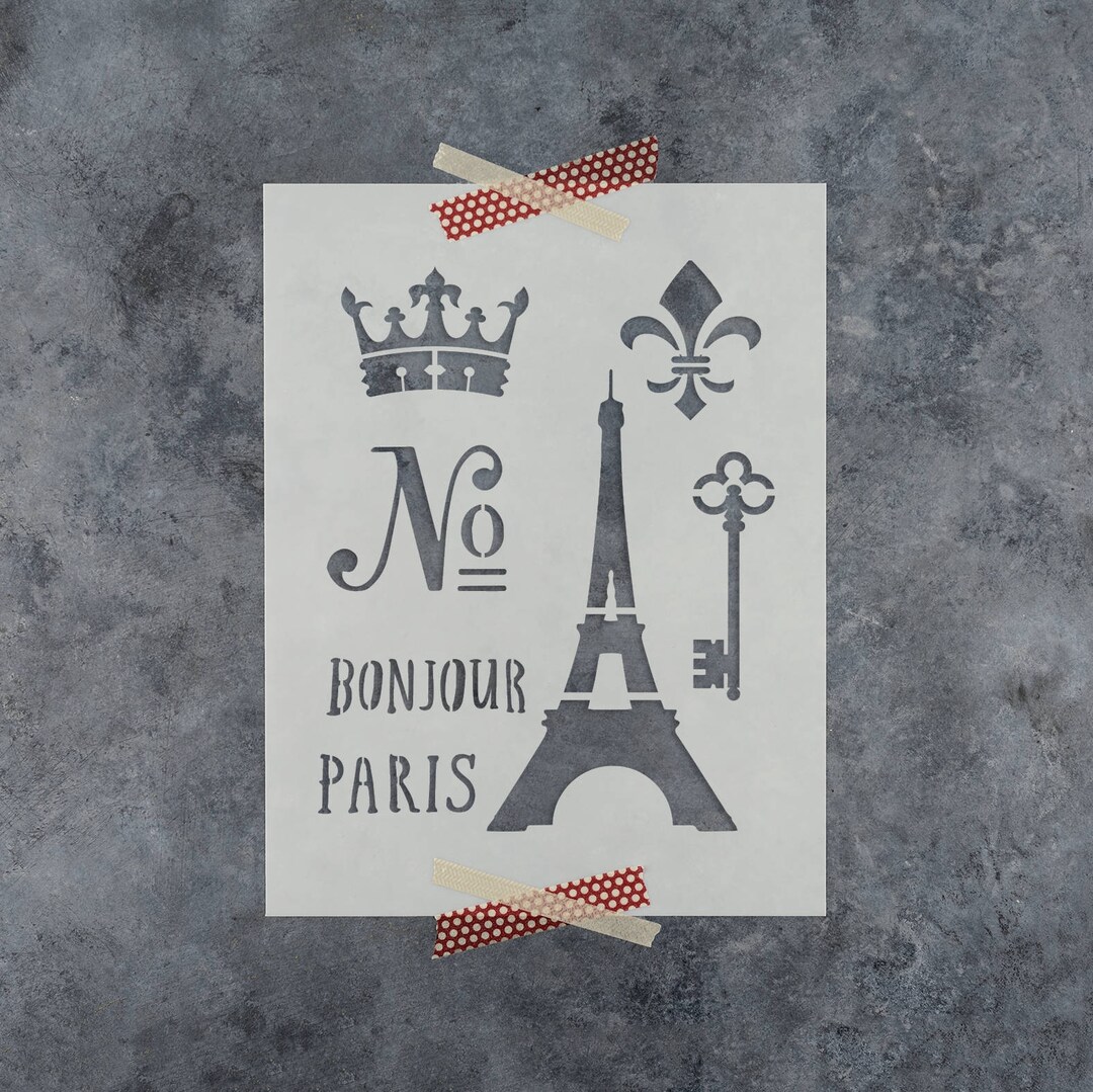 French Stencil - Reusable DIY Craft Stencils of the Eiffel Tower ...