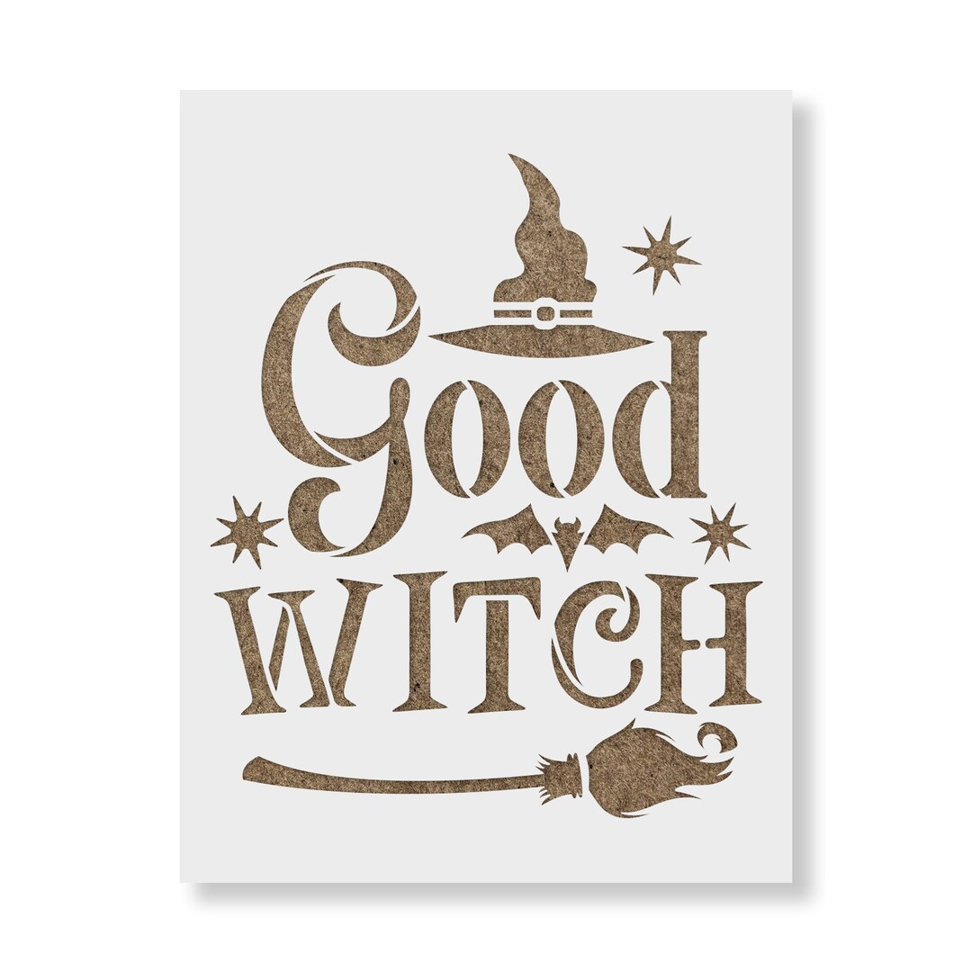 Good Witch Stencil - Witch Stencil, Halloween Stencil, Witch Face ...