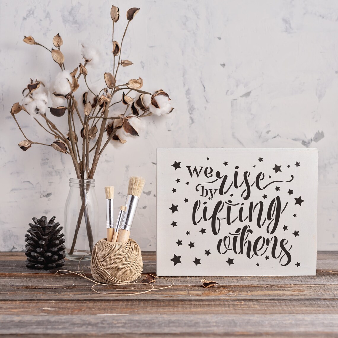 We Rise Lifting Others Stencil - Reusable Craft Stencils for Wood Signs ...