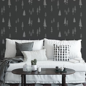 Fir Tree Forest Pattern Wall Stencil - Large Wall Stencils, Tree ...