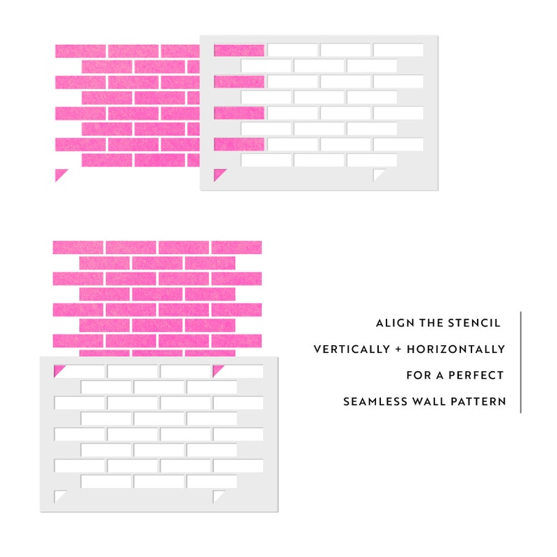 Running Bond Brick Pattern Wall Stencil Reusable Durable | Etsy