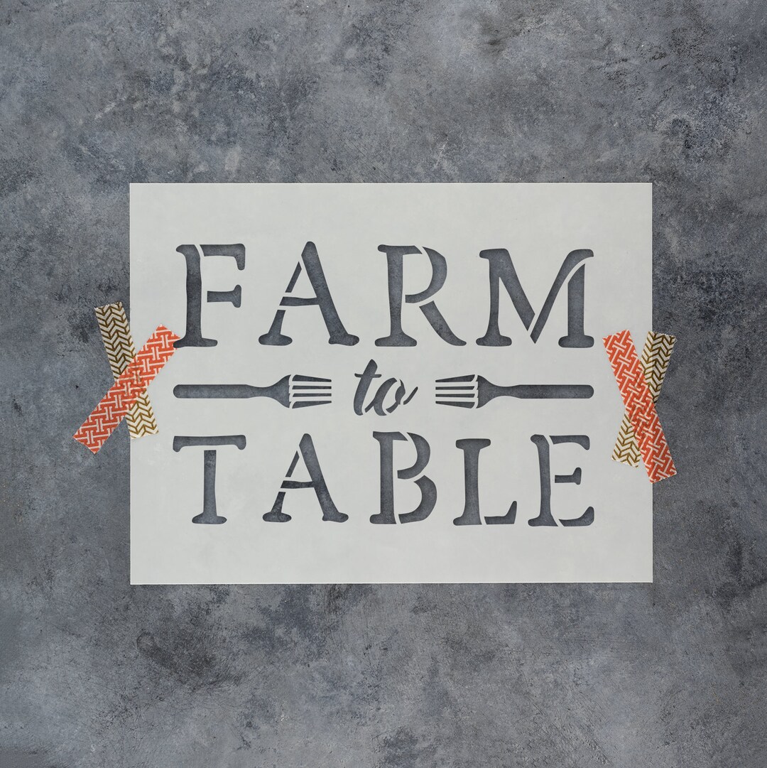 Farm to Table Stencil - Farm to Table, Fork Stencil, Kitchen Stencil ...