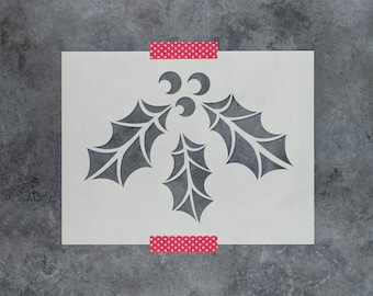 Holly Stencil, Reusable Holly Stencil, Art Stencil, DIY Craft Stencil ...