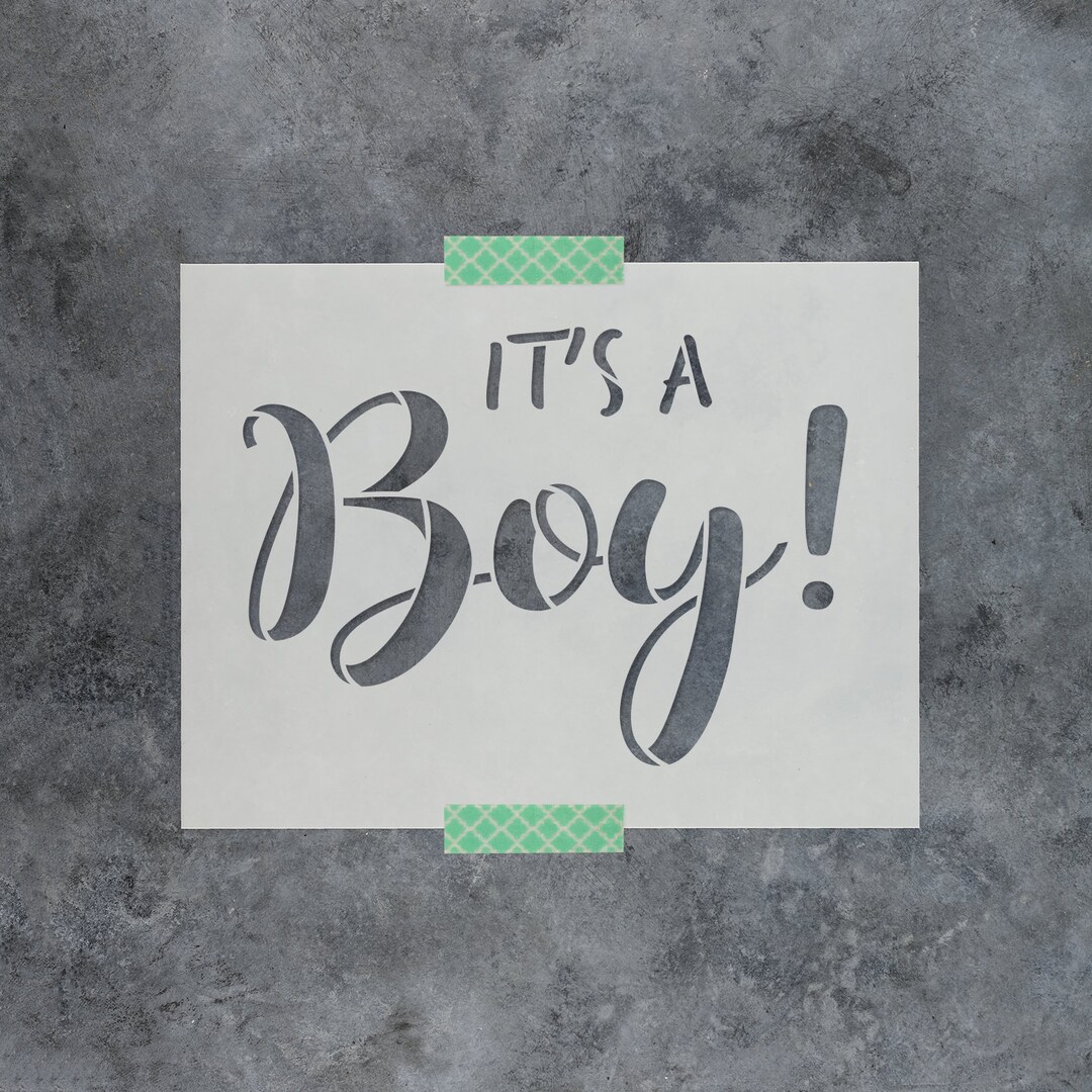 Its A Boy New Baby Stencil - New Baby Wall Stencils, Large New Baby ...
