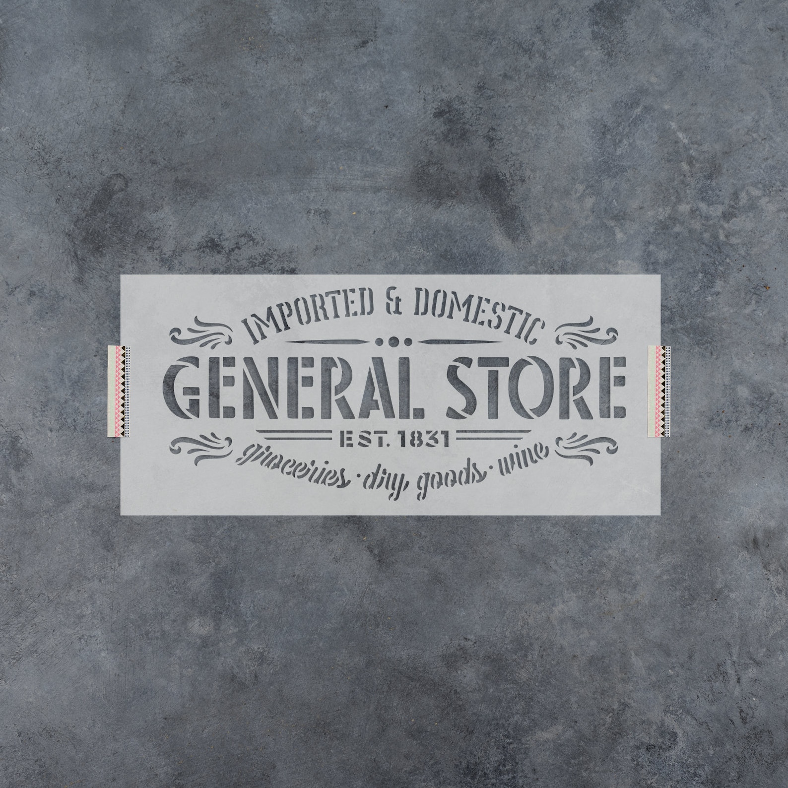 General Store Groceries Goods Wine Stencil Grocery Store - Etsy