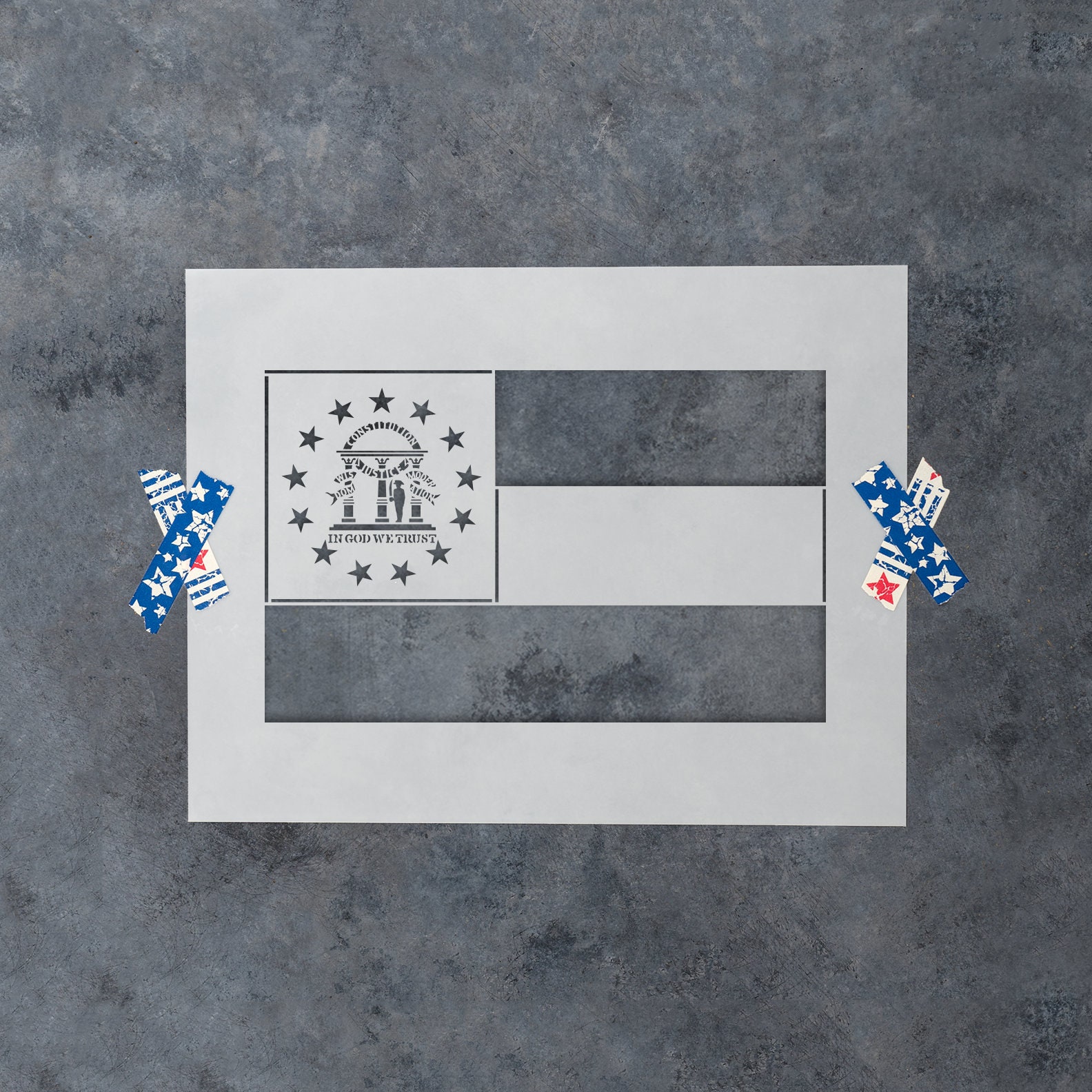 Georgia State Flag Stencil Georgia Stencil Georgia Flag - Etsy