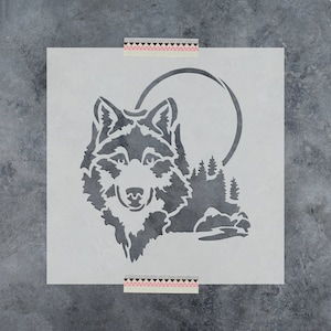 Wolf Head Stencil - Reusable Wolf Head Stencils, Large Wolf Head ...