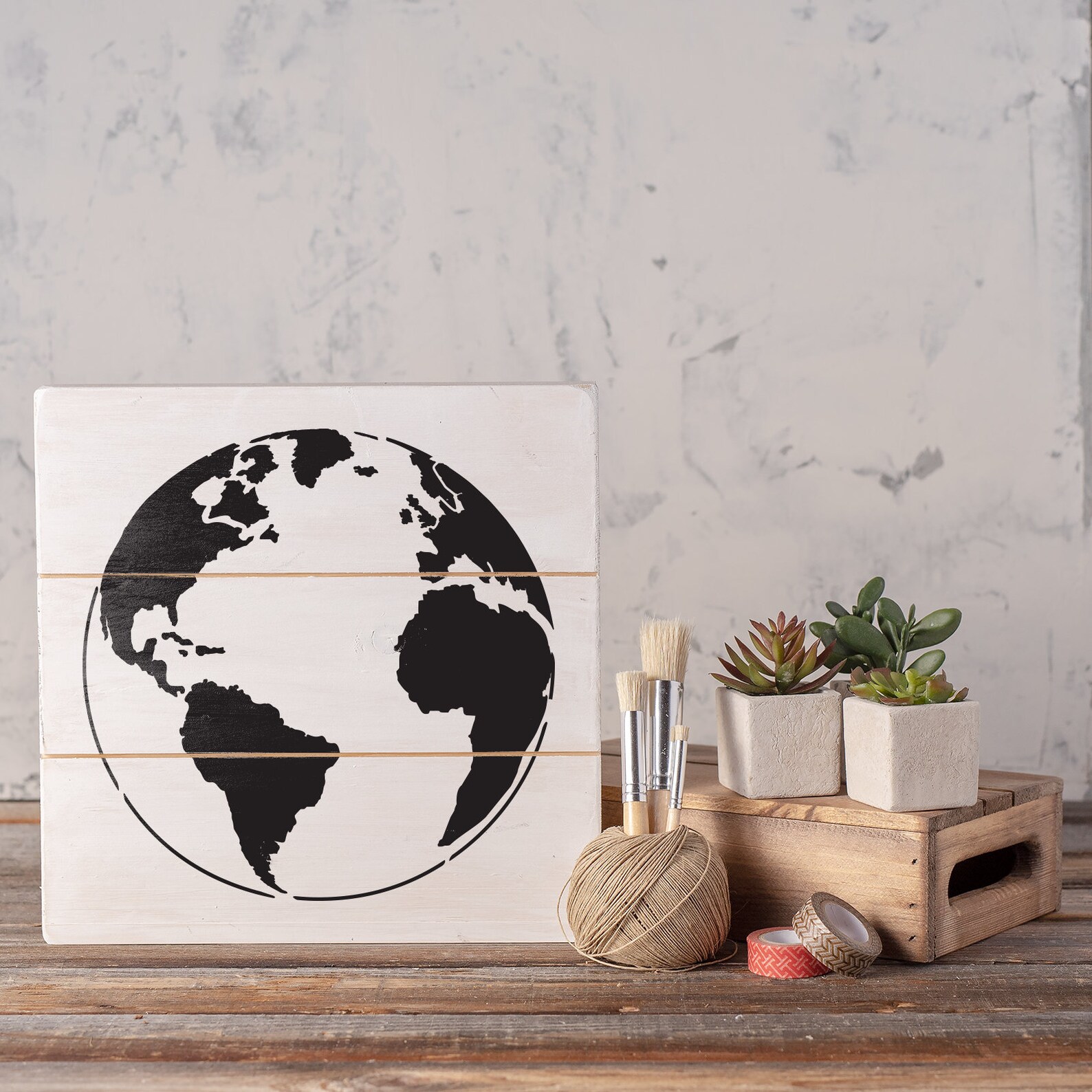 Earth Stencil - Reusable Earth Stencils, Large Earth Stencil, Earth Stencil, Nature Stencils ...
