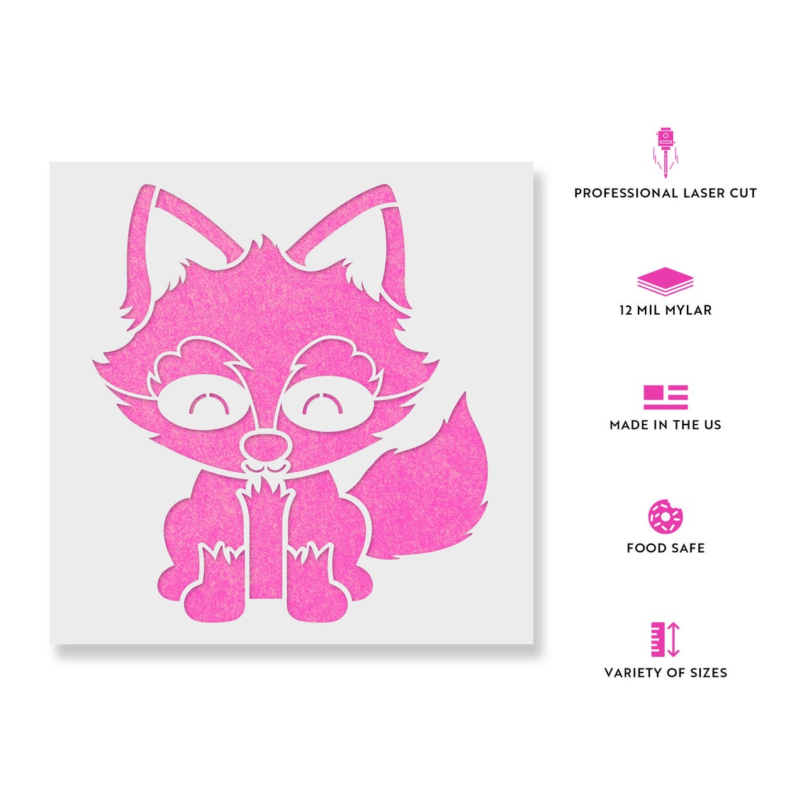 Cute Fox Stencil Reusable Stencils for Painting Create DIY - Etsy