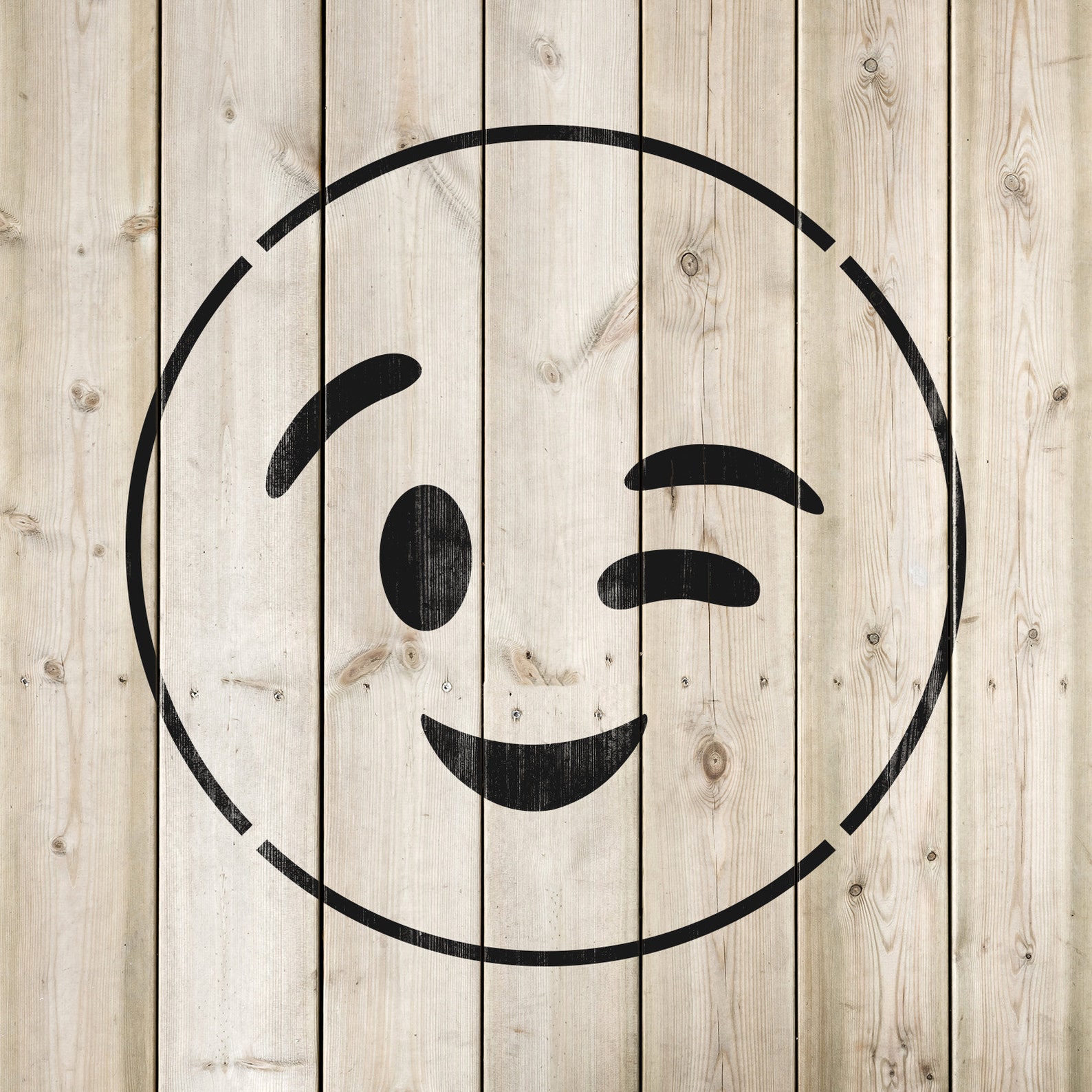 Emoji Wink Stencil - Large Emoji Stencils, Emoji Stencil Designs, Funny ...