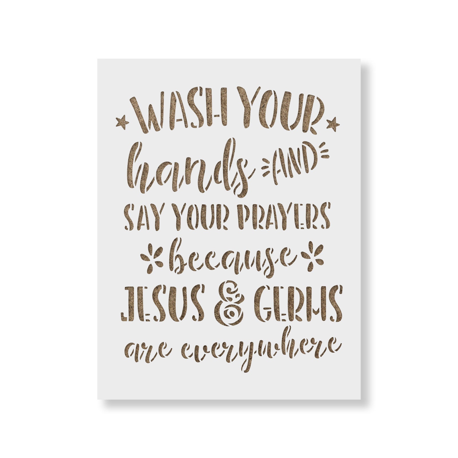 Wash Your Hands and Say Your Prayers Bathroom Stencil - Bathroom ...