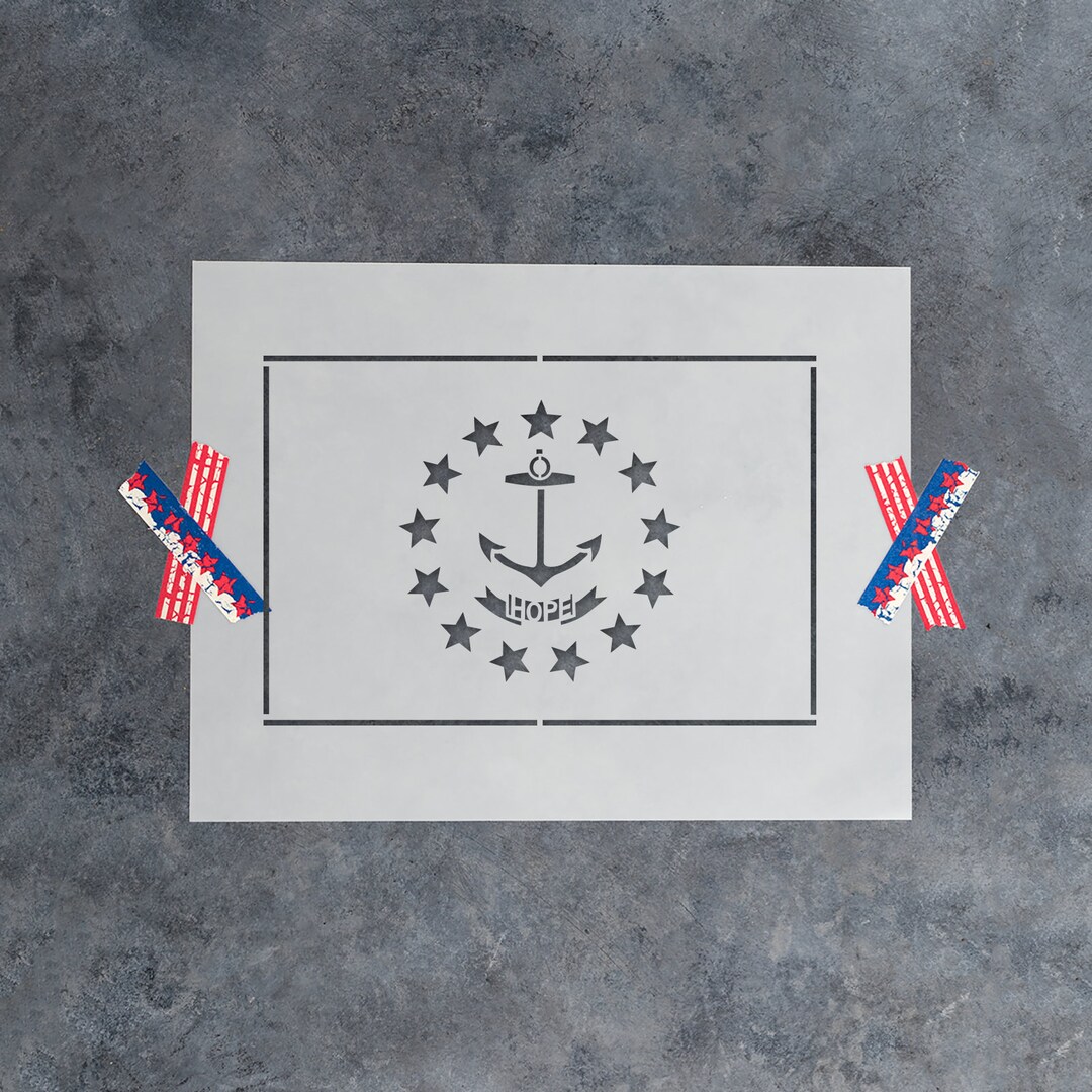Rhode Island State Flag Stencil - Rhode Island Stencil, Rhode Island ...