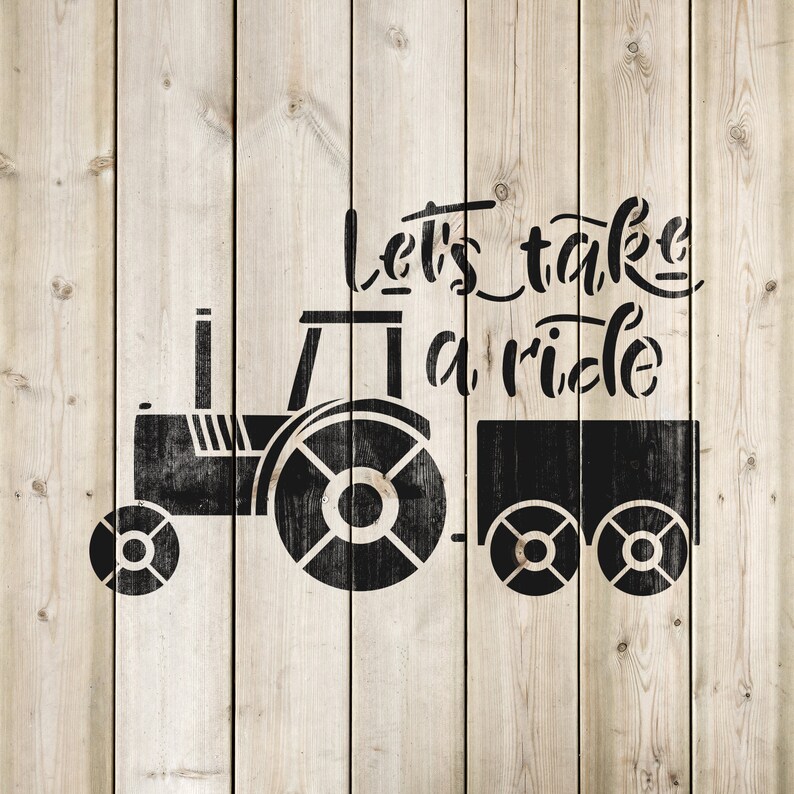 Tractor Ride Stencil - Reusable DIY Craft Stencils of a Tractor Ride ...