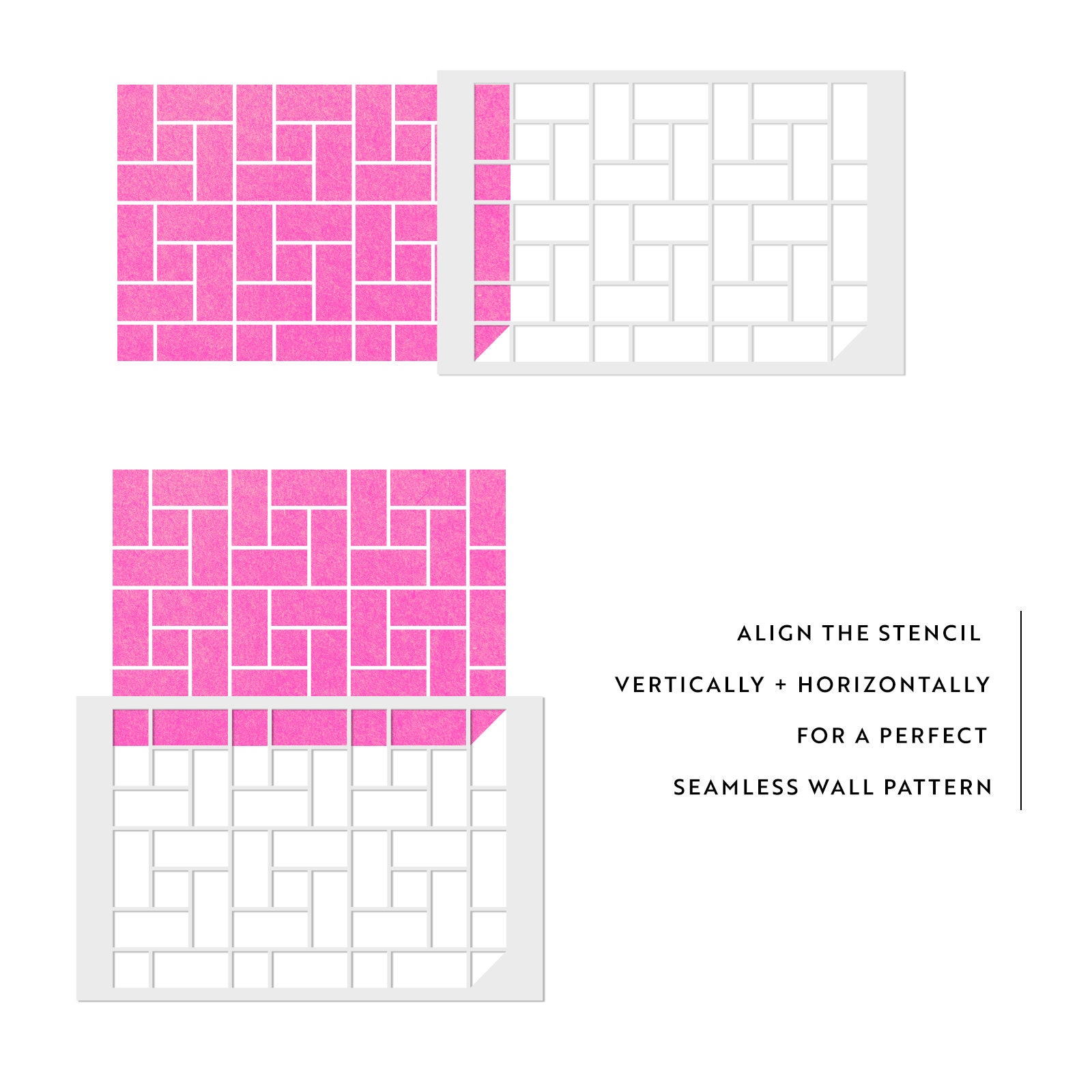 Spanish Bond Brick Pattern Wall Stencil - Brick Stencil, Pattern ...
