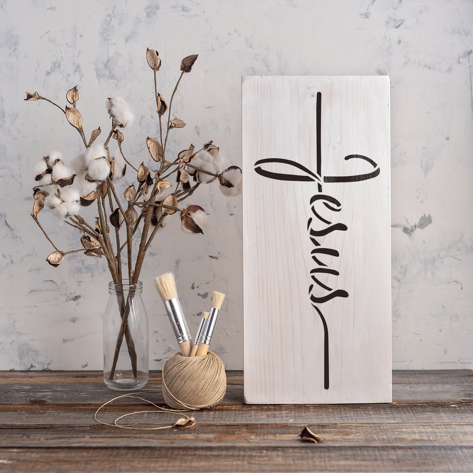 Jesus Cross Stencil Jesus Wall Stencils Large Jesus - Etsy