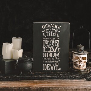 Beware A Witch Stencil - Reusable DIY Halloween Stencils of Beware A ...