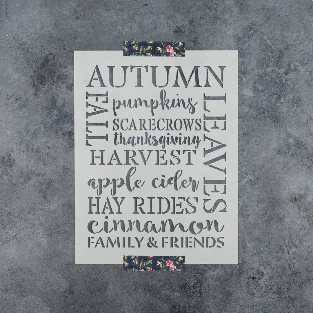 Fall Words Stencil - Fall Stencils, Farmhouse Stencils, Fall Stencils ...