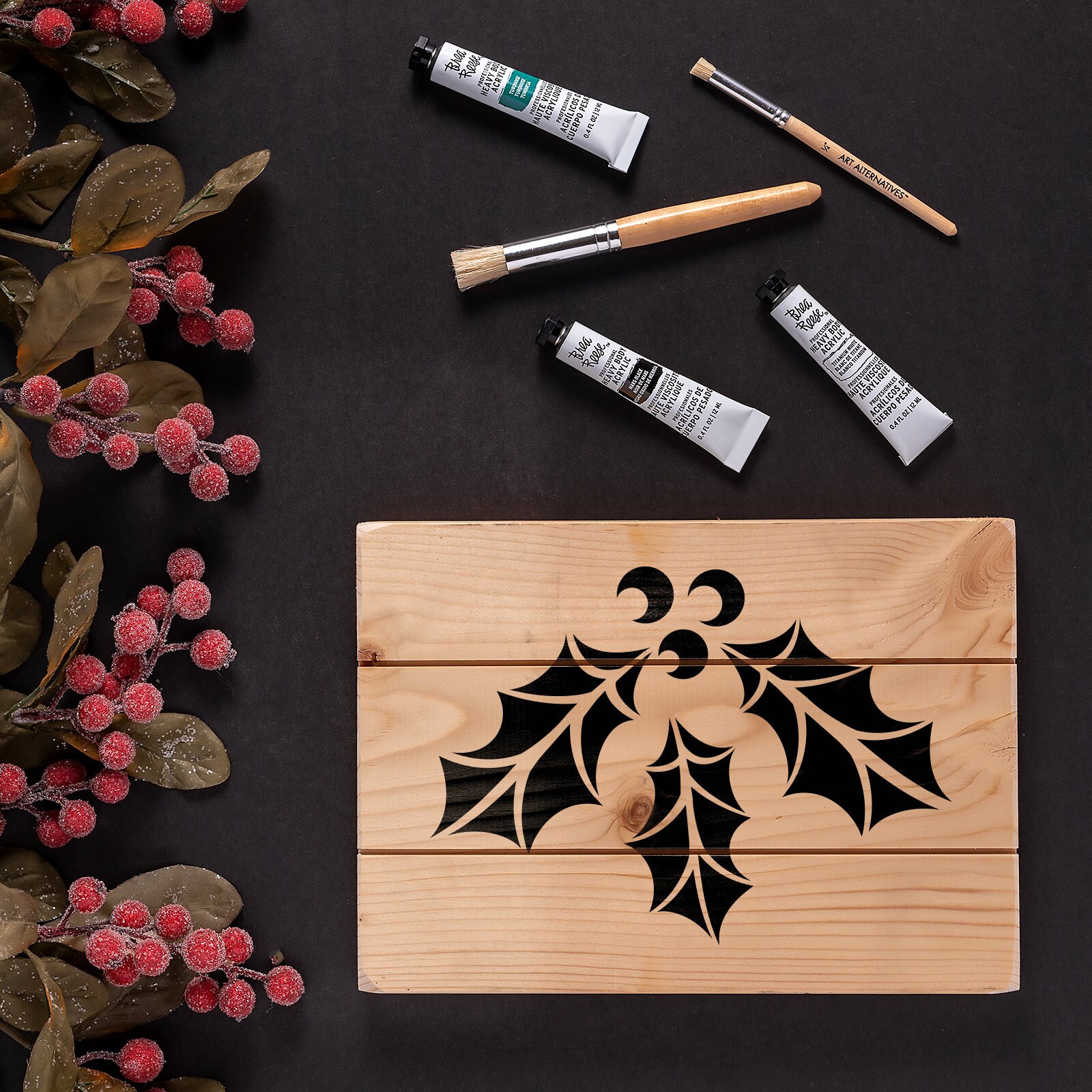 Holly Leaf Stencil Mylar Stencils Easy Christmas Craft - Etsy