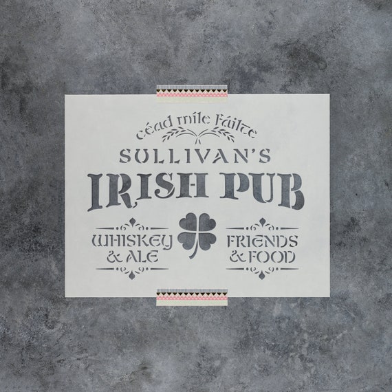 Irish Pub Whiskey Ale Friends Food Sign Stencil Durable & - Etsy