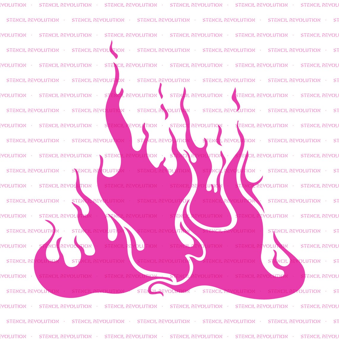 Flames Stencil Template for Fire, Blaze, Inferno, Bonfire, Campfire ...