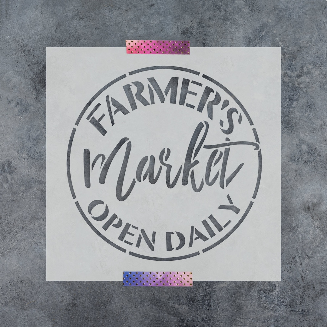 Farmers Market Stencil for Wood Signs, Farmhouse Decor, Rustic Crafts ...