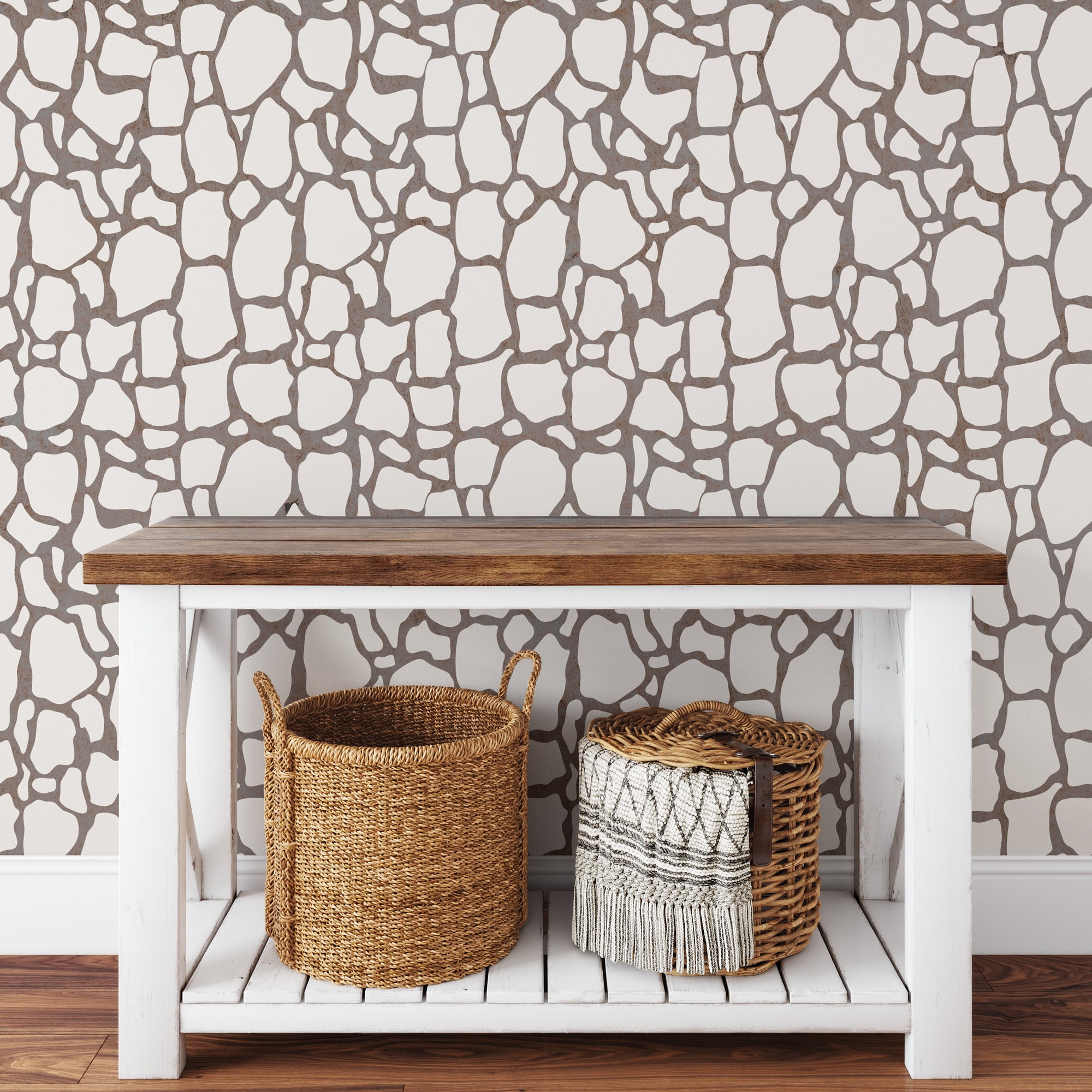 Rock Wall Pattern Wall Stencil - Decorate Your Home for Less - Use This ...