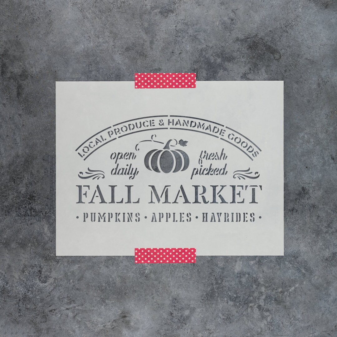 Fall Market Sign Stencil - Fall Wall Stencils, Large Fall Stencils ...