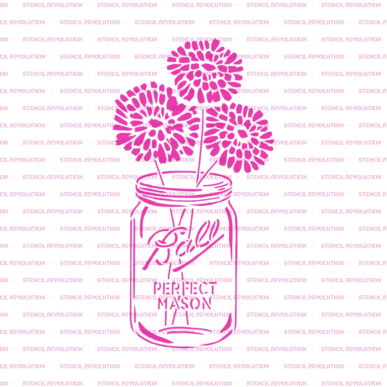 Mason Jar Floral Stencil Mason Jar Stencils for Crafts - Etsy