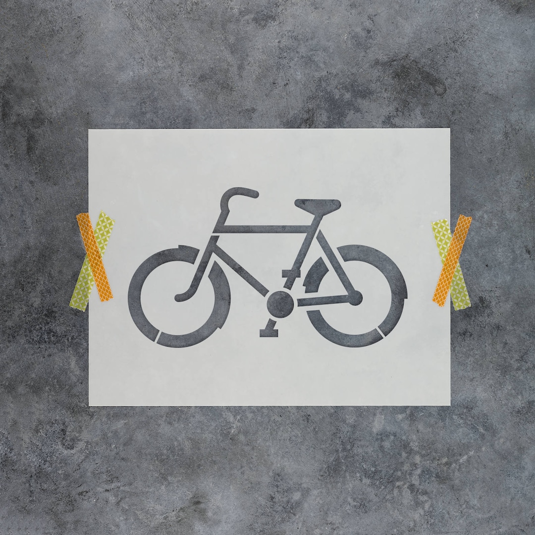 Bike Stencil - Reusable Bike Stencils, Large Bike Stencil, Bike Lane Stencil, Bicycle Stencil ...