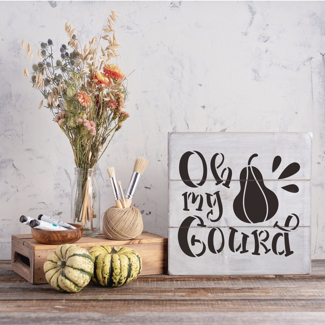Oh My Gourd Stencil Reusable DIY Craft Fall Stencils of Oh - Etsy