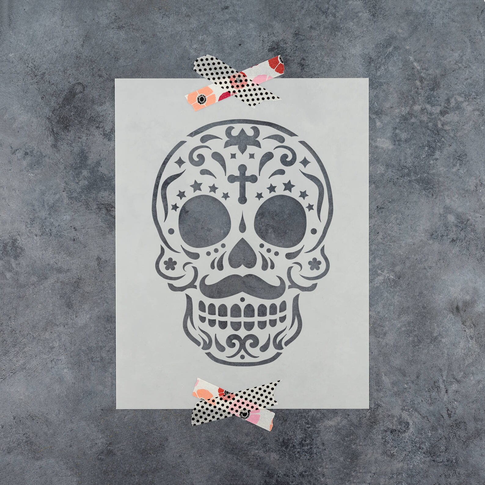 Sugar Skull Gomez Stencil Reusable DIY Craft Halloween Stencils of ...