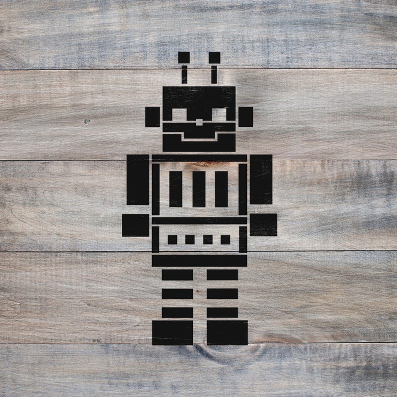 Robot Stencil for Painting, Reusable Large Robot Stencils for Walls ...