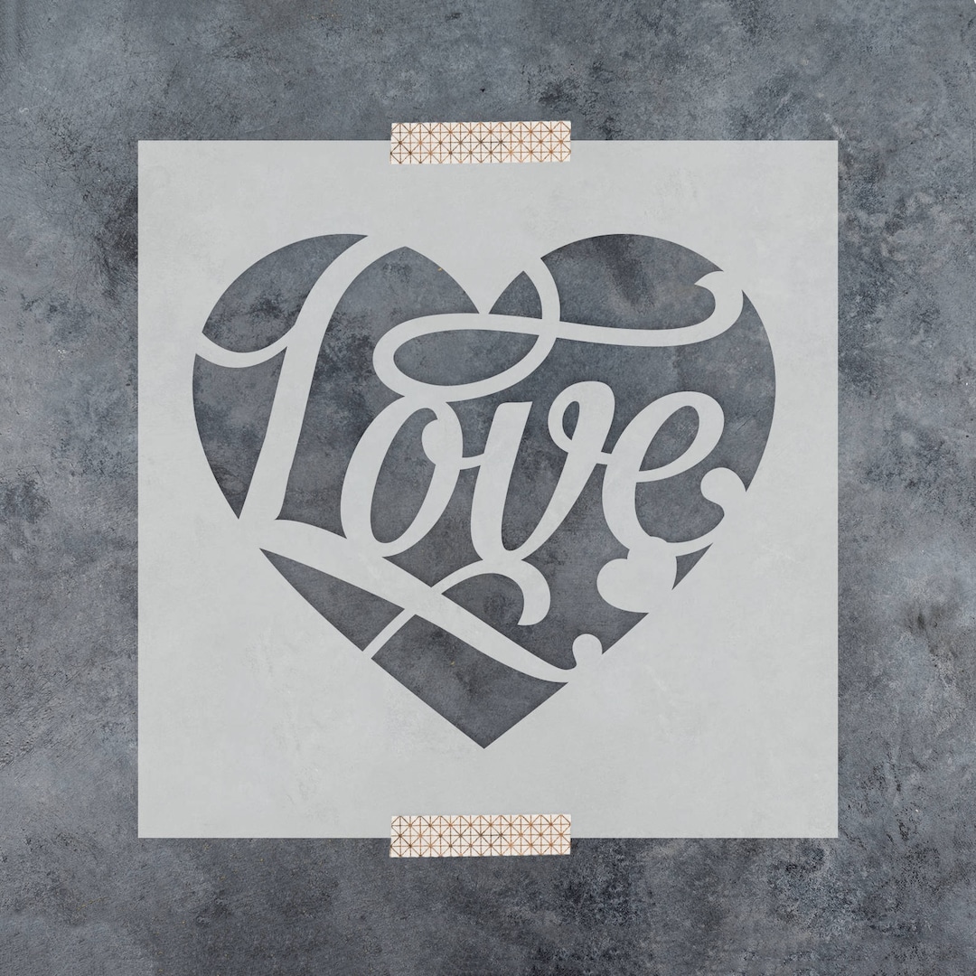 Love Heart Stencil - Love Stencil, Heart Stencil, Love Heart, Love ...