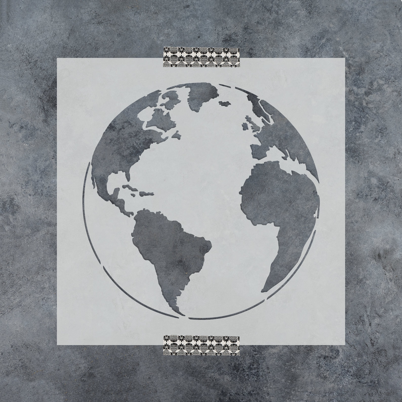Earth Stencil for Craft Projects, Reusable Globe Stencils for Painting ...