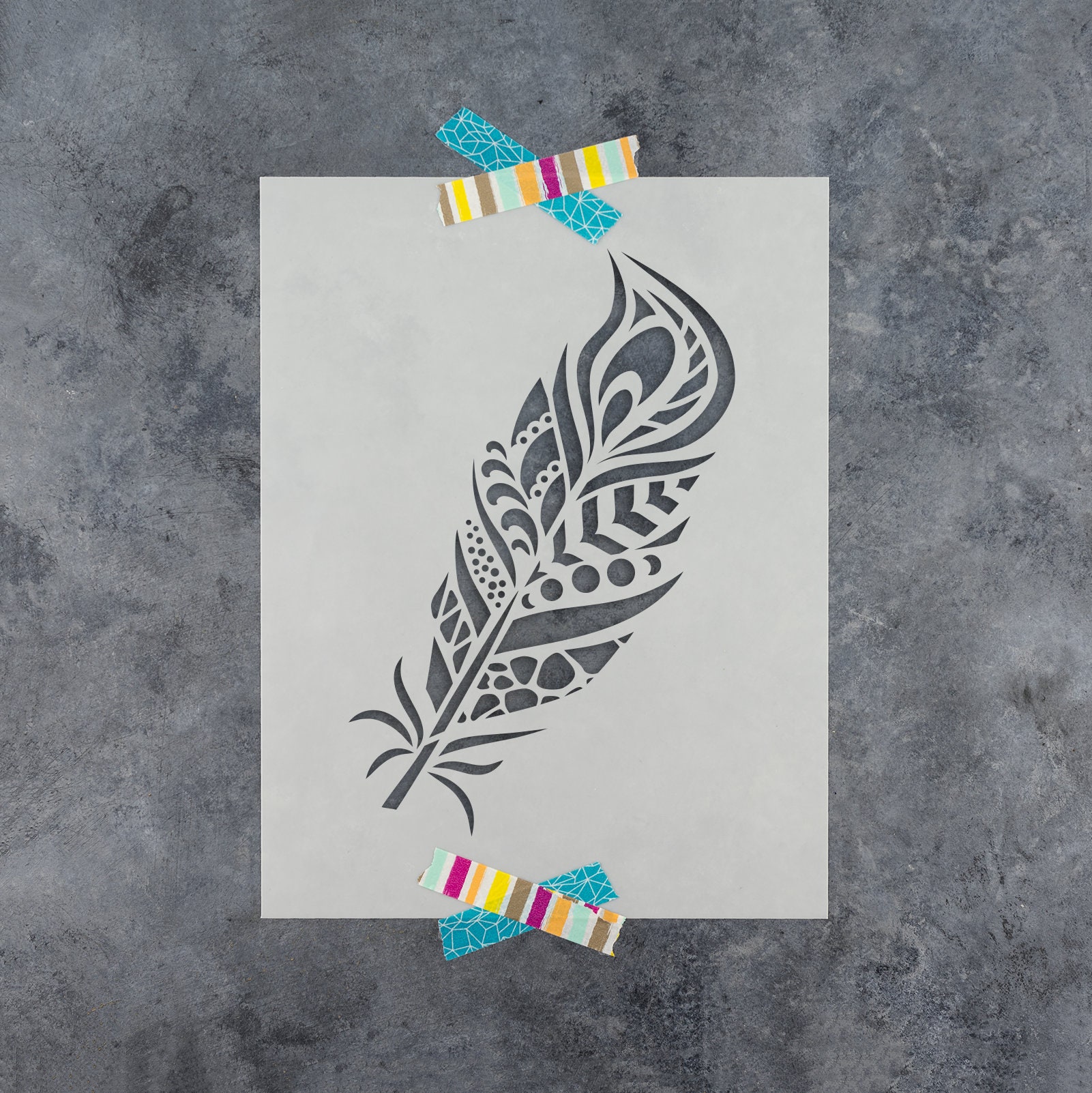 Peacock Feather Stencil