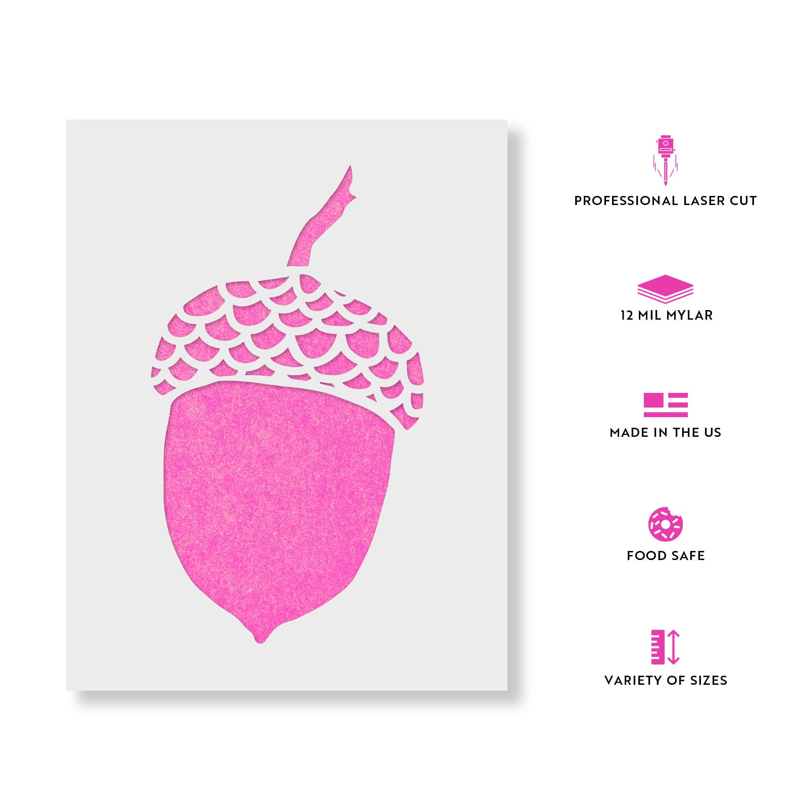 Acorn Stencil - Reusable Acorn Stencils, Large Acorn Stencil, Acorn ...