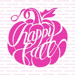 Happy Fall Pumpkin Sign Stencil - Fall Sign Stencils for Crafts, Mylar ...