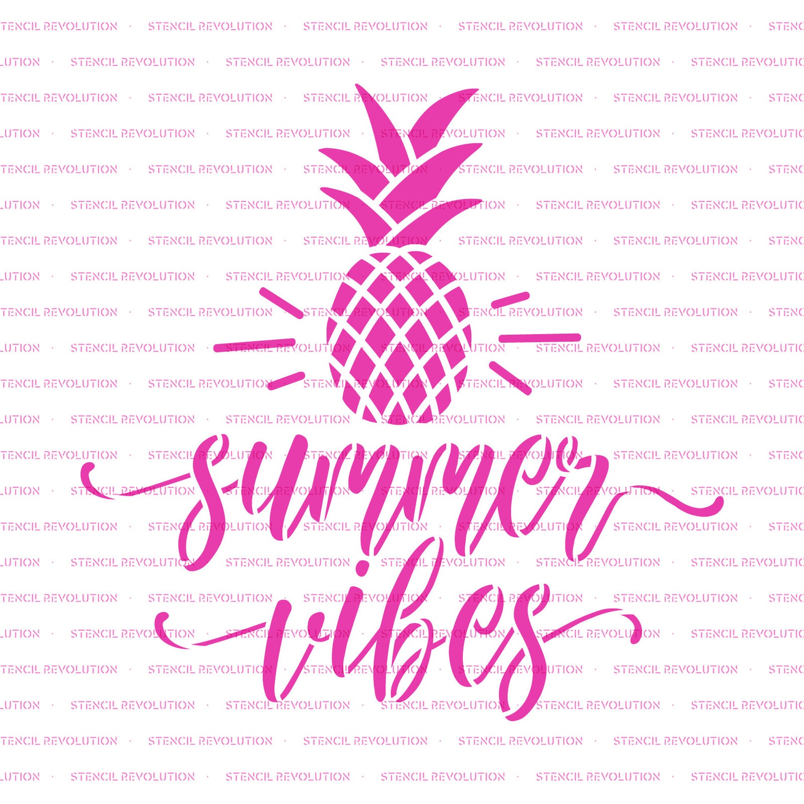 Pineapple Summer Vibes Stencil for Painting Crafts, Reusable Stencils ...