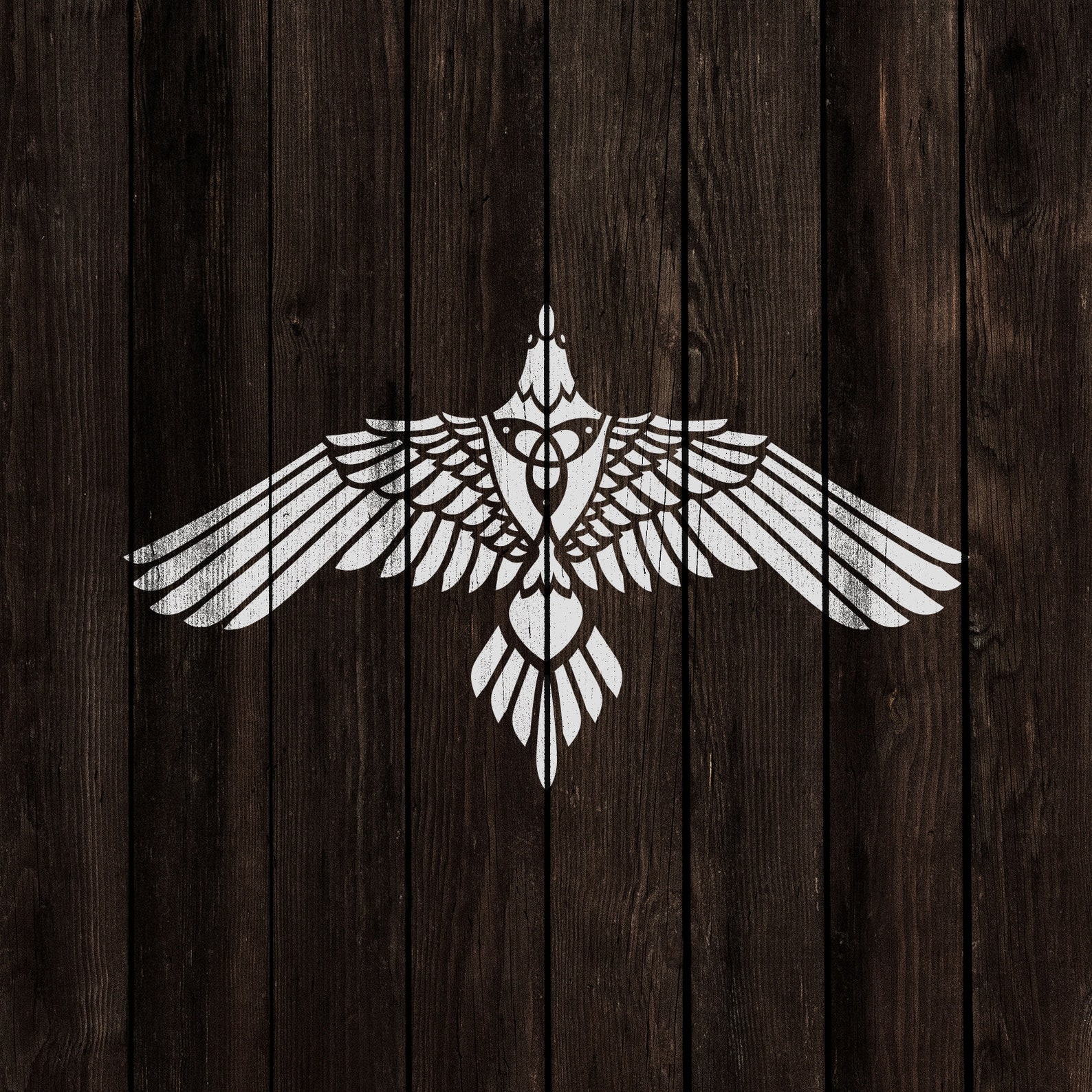 Tribal Raven Stencil - Tribal Stencil, Raven Tribal Stencil, Raven ...