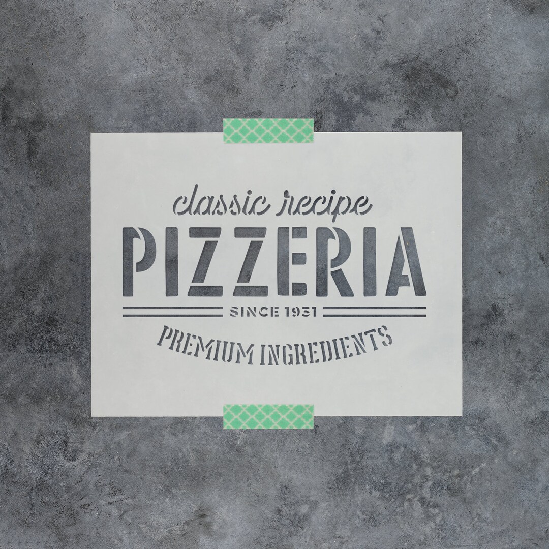Pizzeria Stencil for Painting Pizza Signs, Restaurant Decor Stencils ...