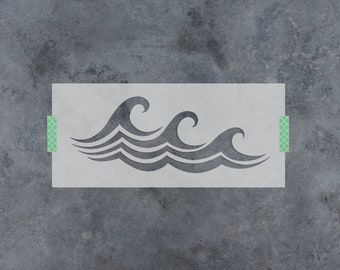 Wave Stencil, Reusable Wave Stencil, DIY Craft Stencil, Large Wave ...